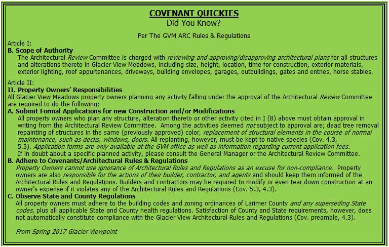 Architectural Review Committee (ARC) – Glacier View Meadows